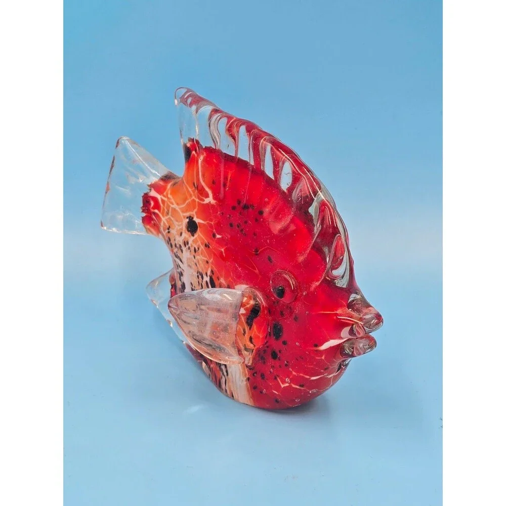 Accents | Orangish Red Blown Glass Fish Sculpture | Poshmark